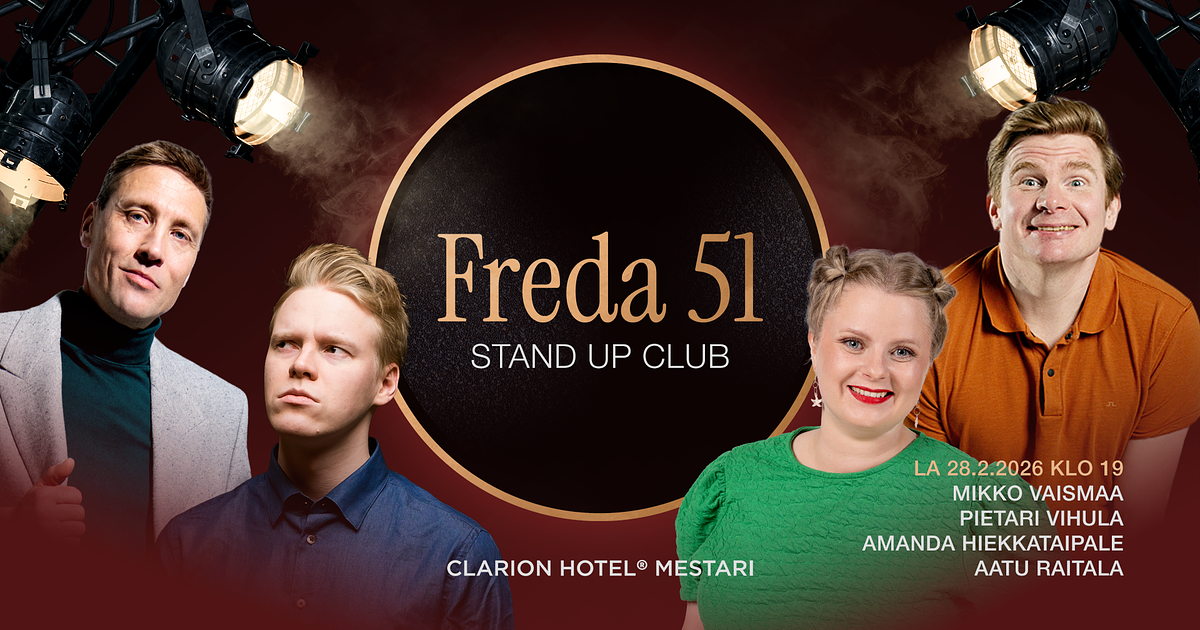 Freda 51 Stand Up Club: 28.2. ... - Helsinki 28.02.2026 klo 19:00